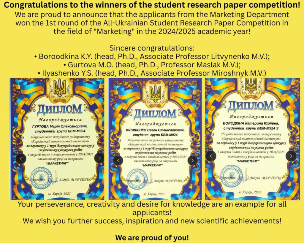 The winners of the student research paper competition 2025 – DEPARTMENT ...